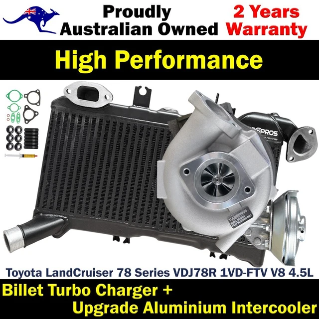 BILLET TURBO CHARGER+INTERCOOLER For Toyota LandCruiser VDJ78R 1VD-FTV ...