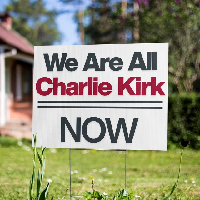 WE ARE ALL Charlie Kirk Now Yard Sign, 18x12” I Am Charlie Sign With ...
