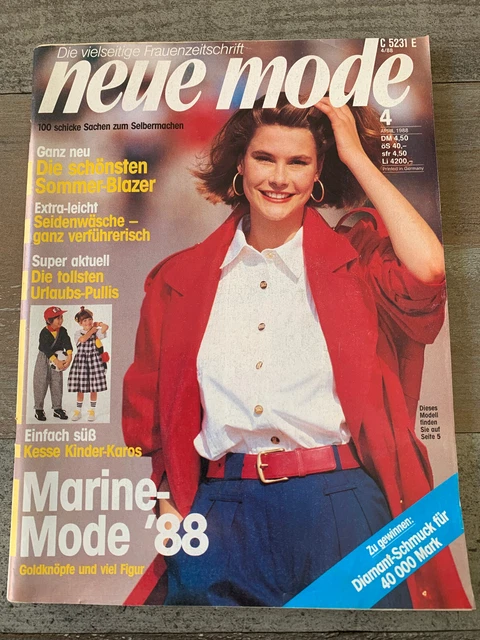 NEUE MODE Zeitschrift mit Schnittbogen u. Handarbeitsanleitung Nr.4 4/ ...