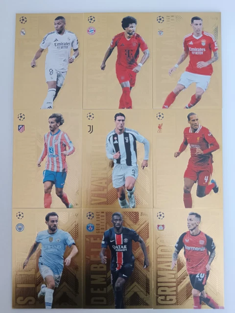 TOPPS MATCH ATTAX extra 2024/25 24/25 2025 Gold edge edition Full Set 9 ...