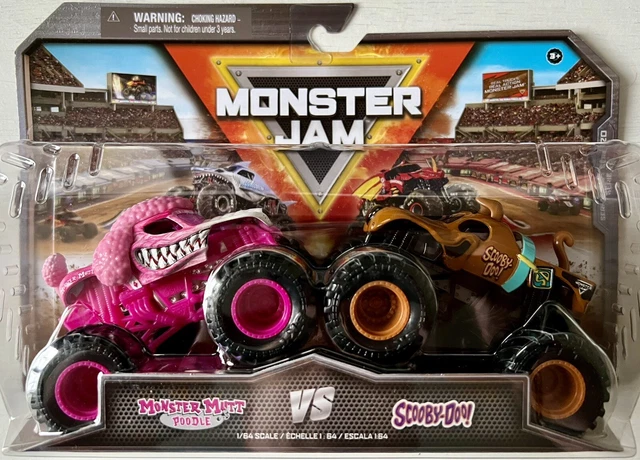 MONSTER JAM DOUBLE Monster Mutt Poodle Vs Scooby Doo 1:64 Trucks New ...