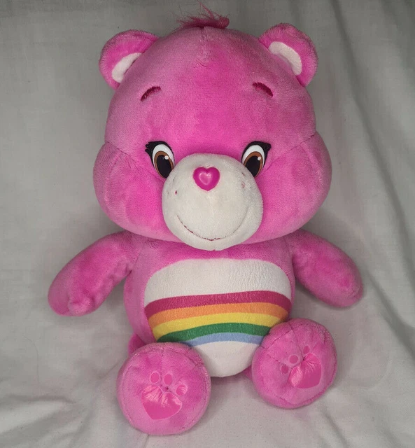 CARE BEARS HUG And Giggle Cheer Bear Soft Plush Toy Pink Rainbow Bear ...