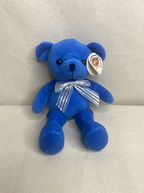 PLUSH PALS BLUE Teddy Bear Soft Stuffed Plush 11" White Bow Tagged ...