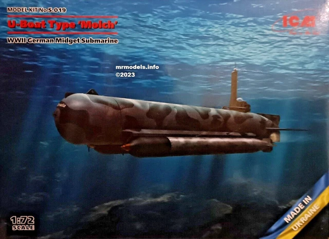 ICM 1/72 U-BOAT Type 'Molch' WWII Midget Submarine New Plastic Model ...