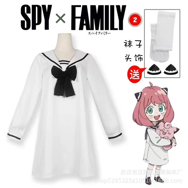 ANIME SPY X FAMILY Anya Forger Cosplay Costume white Dress Uniform ...