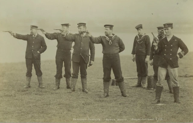 UK WHALE ISLAND Royal Navy Revolver practice Old Photo Stuart 1890 EUR ...