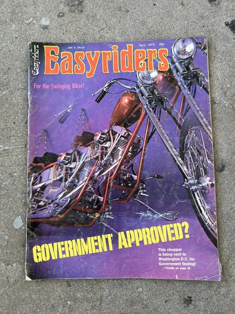 EASYRIDERS MAGAZINE APRIL 1972 biker motorcycle distressed vtg chopper ...