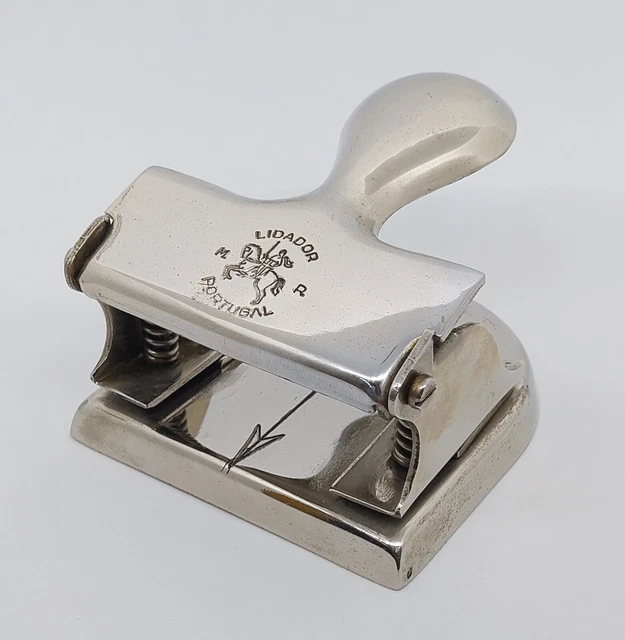 VINTAGE LIDADOR M.R. Chrome Paper Hole Punch Made Portugal $99.96 ...