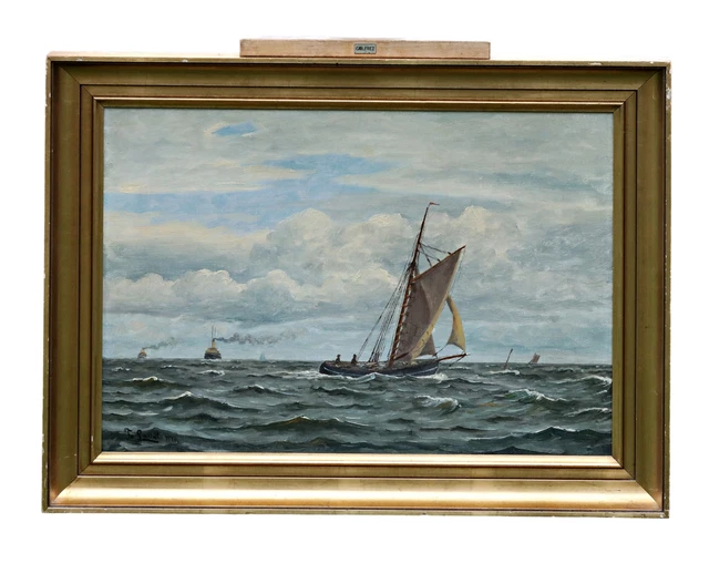 FRANTS LANDT (1885–1975) – Maritime Seeszene – Öl auf Leinwand ...
