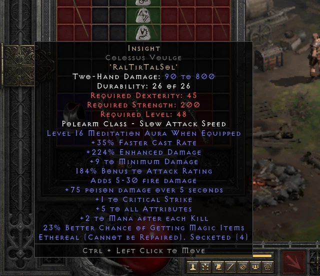 DIABLO 2 RESURRECTED: Insight Eth Colossus Voulge CV 16 med - Softcore ...