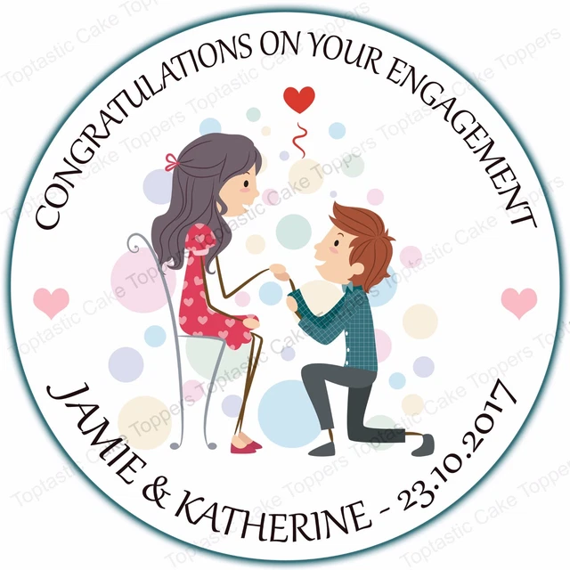 PERSONALISED ENGAGEMENT PROPOSAL Congratulations Edible Icing Party ...