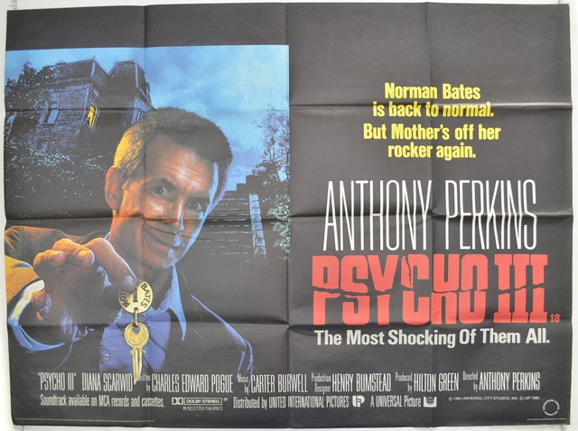 PSYCHO III (1986) Original Cinema Quad Film Poster - Anthony Perkins ...