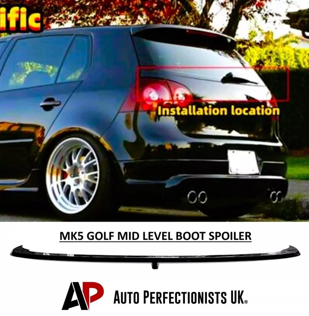 VW GOLF MK5 Gloss Black Rear Mid Spoiler Wing Lip Body Kit GTI R32 TSI ...