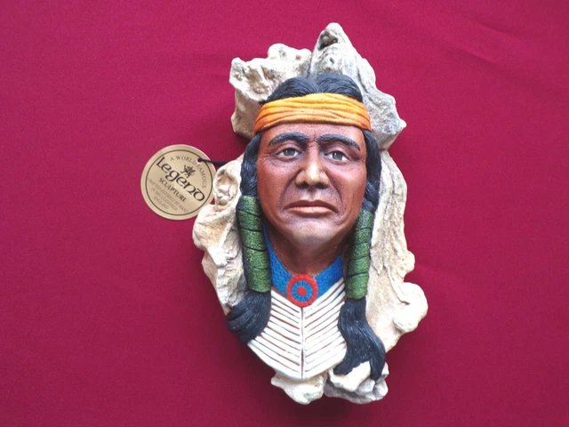 LEGEND - LITTLE WOLF Cheyenne Native American Indian Chief Chalkware ...