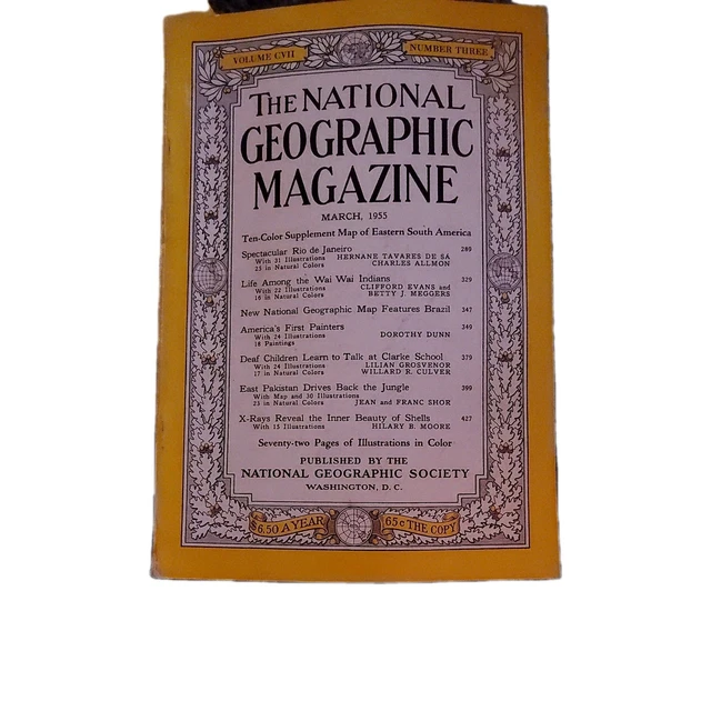 NATIONAL GEOGRAPHIC MAGAZINE, 1955 March, Volume CVII, Number Three £2. ...