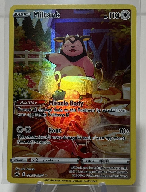 MILTANK-POKEMON CROWN ZENITH-FULL Art-Galarian Gallery-Ultra Rare Gg24 ...