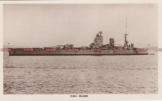 ROYAL NAVY RP Postcard. HMS "Nelson" Battleship. Port. Served WW2. Fine ...