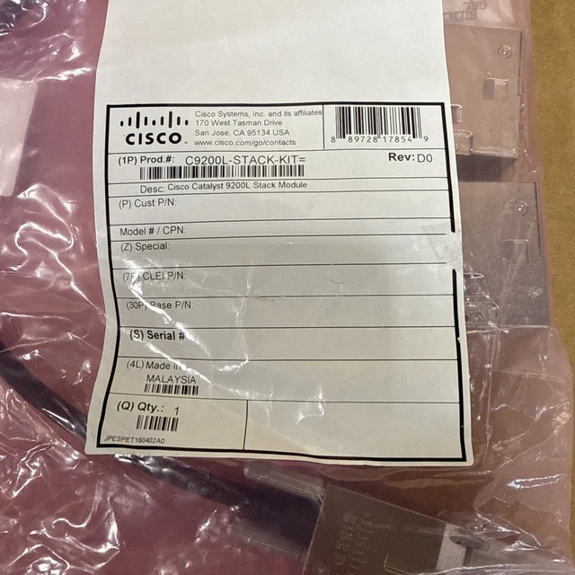 CISCO C9200L-STACK-KIT STACK kit for C9200L Series Switches (2 Modules ...