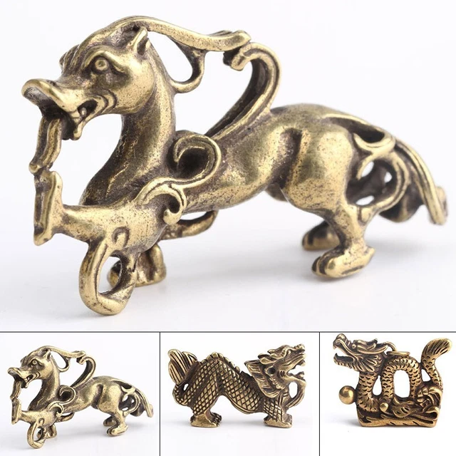 FIGURINE UNIQUE MINI dragon sculpt??e en cuivre pur pour d??coration de bureau o EUR 6,56 ...