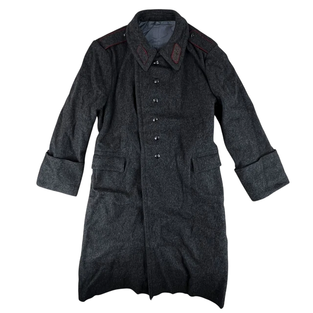 BULGARIAN ARMY GREATCOAT Grey Wool Vintage 80s Communist Cold War X ...
