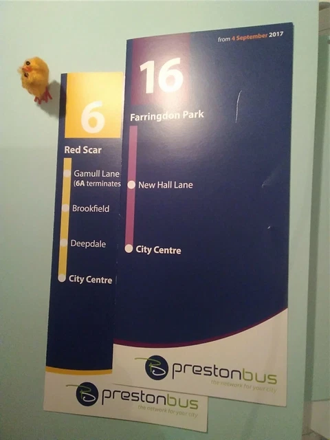 BUS TIMETABLE PRESTONBUS 16 and 6 Sept 2017 Farringdon Park Gamull Lane ...