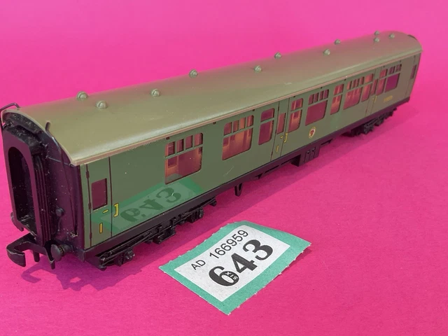 HORNBY DUBLO 4054 S.R 1st/2nd Corridor Coach, No Box, 2/3 Rail S15573 ...