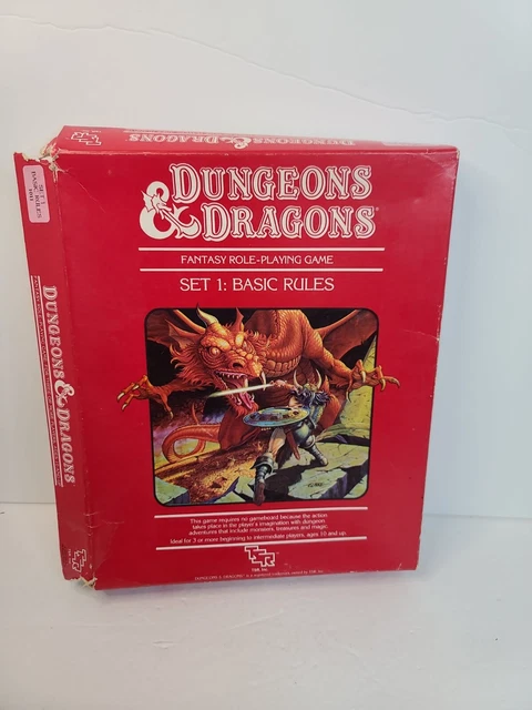 DUNGEONS & DRAGONS SET 1 BASIC RULES 1983 TSR 1011 D&D Red Box Set ...