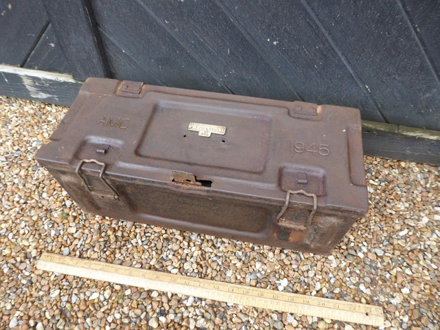 WW2 1945 BRITISH Army Ammo box / Fuse tin with Brass name plate - M.J ...