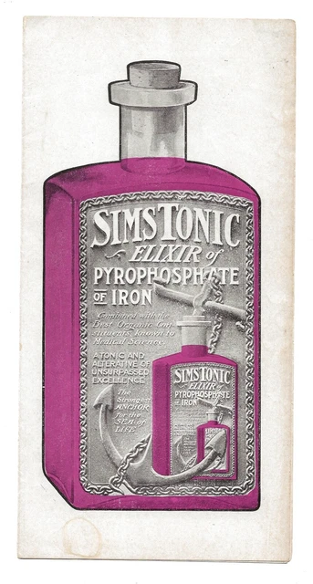 C.1923 SIMS’ TONIC Brochure-Elixir Of Phosphate Of Iron-Quack Medicine ...