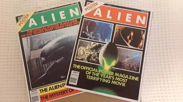 ALIEN OFFICIAL POSTER Magazine 1979 Full Color #1 and #2 Excellent! $25 ...