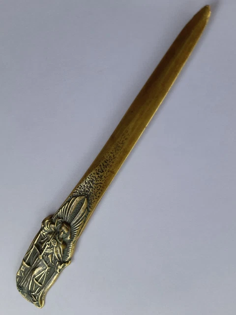 MAX LE VERRIER ancien COUPE-PAPIER bronze BALANCE signe astrologique ...