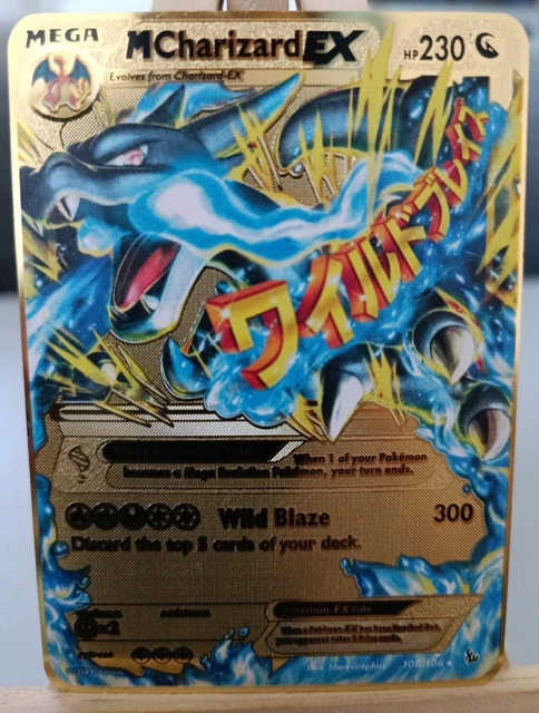 CARTE POKEMON GOLD En Metal Or - Dracaufeu Mega Ex EUR 7,90 - PicClick DE