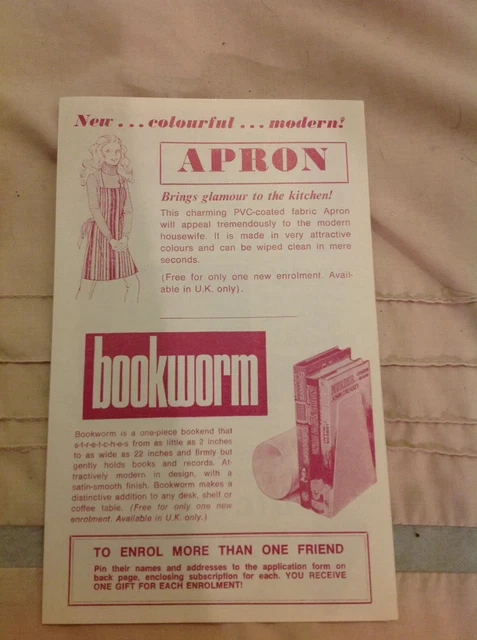 VINTAGE BOOK CLUB Advert Advertisement Fold Out Leaflet £1.99 - PicClick UK