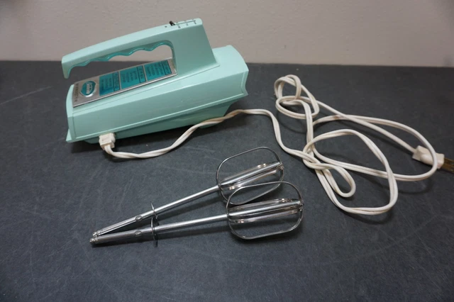 SUNBEAM MIXMASTER 3 Speed Hand Mixer Model HDM-1 Turquoise Blue £11.77 ...