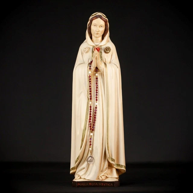 STATUA MARIA ROSA Mistica | Figura Vergine Maria | Madonna Legno ...