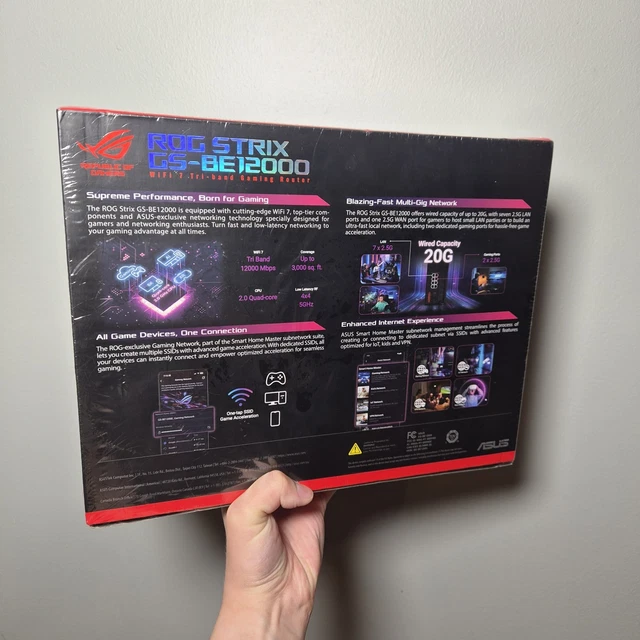 3000 SQ FT ASUS ROG Strix GS-BE12000 WiFi 7 Tri-Band AI MESH Gaming ...