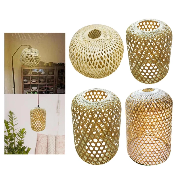 WEAVING BAMBOO LAMP Shade Ceiling Light Cover Art Crafts Decorative ...