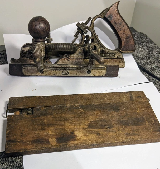 VINTAGE STANLEY NO. 45 Router Plane - With Blades $109.99 - PicClick CA