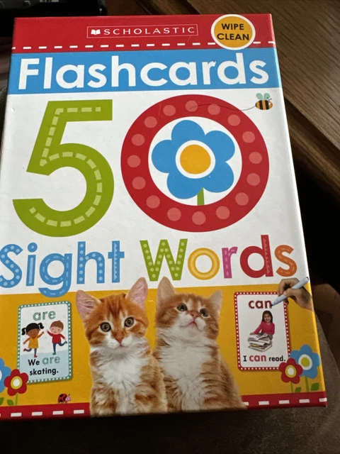 50 SIGHT WORDS Flashcards: Scholastic Early Learners Wipe - Clean Giant ...