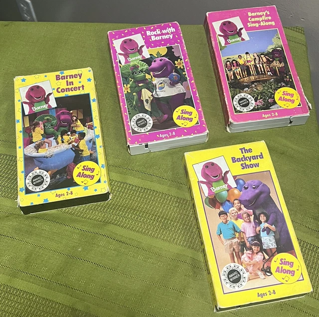 LOT OF 4 Barney VHS Tapes Backyard Show Rock With Barney Lyons Rare ...