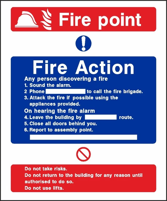 FIRE ACTION PLAN Sign Sticker Caution Warning Hazard [V6FACT006] £2.92 ...