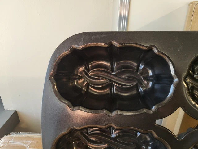 NORDIC WARE CELTIC Knot Bundt Mini 4 Loaf Pan Heavy Cast Aluminum 8 Cup ...