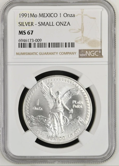 1991 TIPO 2 Libertad Mexicana Plata 1oz Una Onza NGC Ms67 Raro GEM Ejemplo EUR 443,68 - PicClick ES