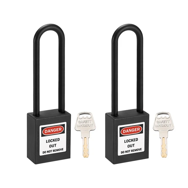 LOCKOUT TAGOUT LOCKS 3 Inch Shackle Key Alike Safety Padlocks Black ...