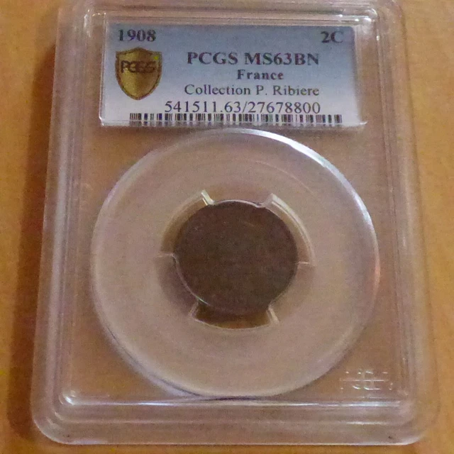 FRANCE 2 CENTIMES 1908 Dupuis MS63BN Bronze EUR 89,97 - PicClick FR