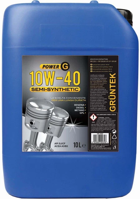 OIL POWER-G SEMI Synthetic 10L 10W40 for Engines Diesel And LPG GRUNTEK ...