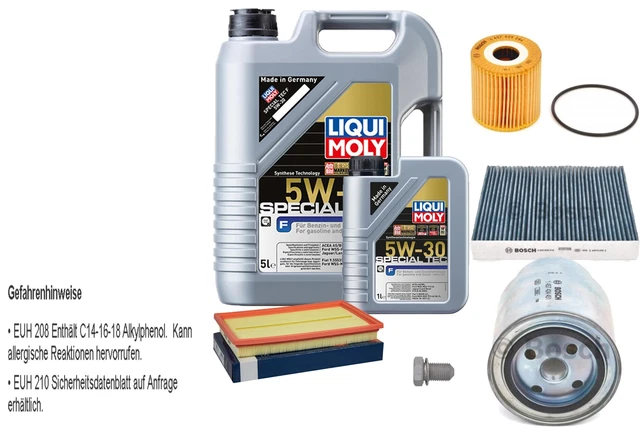 BOSCH INSPECTION SET 6L Liqui Moly Spécial Tec F 5W-30 pour Nissan Dennis EUR 136,64 - PicClick FR