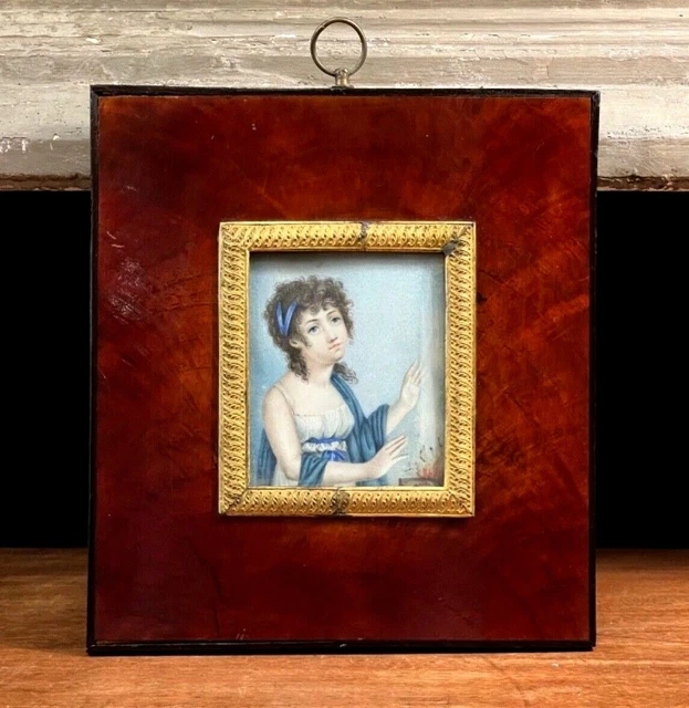 RARE EARLY 19TH Century French Neoclassical Miniature Painting in ...