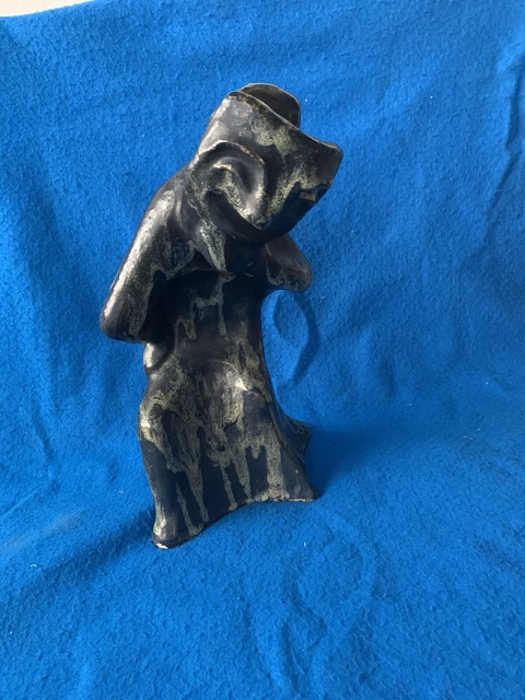 Grosse Sehr Seltene Skulptur Plastik Keramik Figur Mann Mit Maske