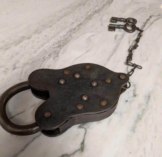 VINTAGE PAULY JAIL Lock St. Louis MO Cast Iron with original 2 keys 9 ...